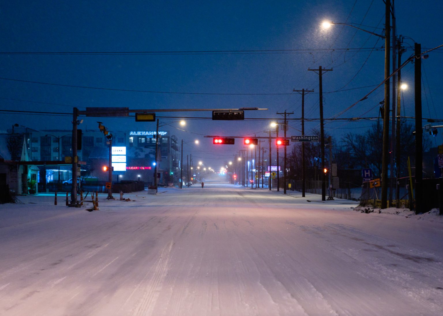 Dallas Snow 2021, Photos Of Downtown And Deep Ellum At Night