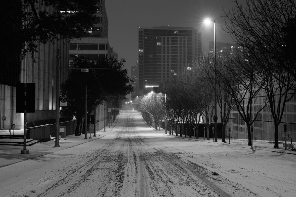 Dallas Snow 2021, Photos Of Downtown And Deep Ellum At Night