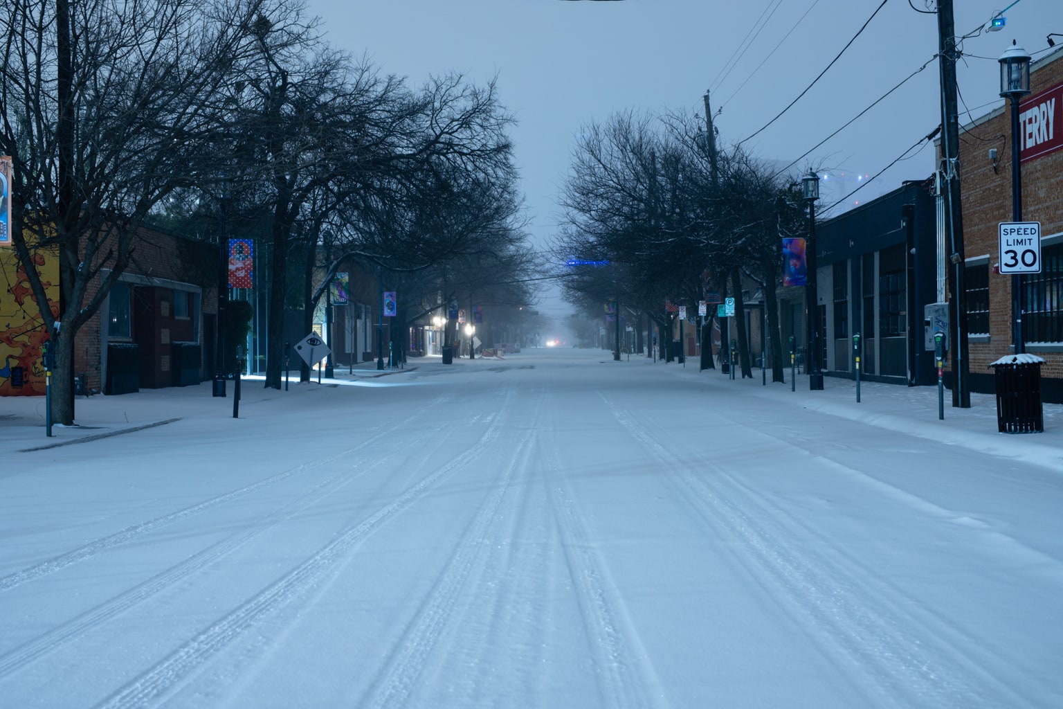 Dallas Snow 2021, Photos Of Downtown And Deep Ellum At Night